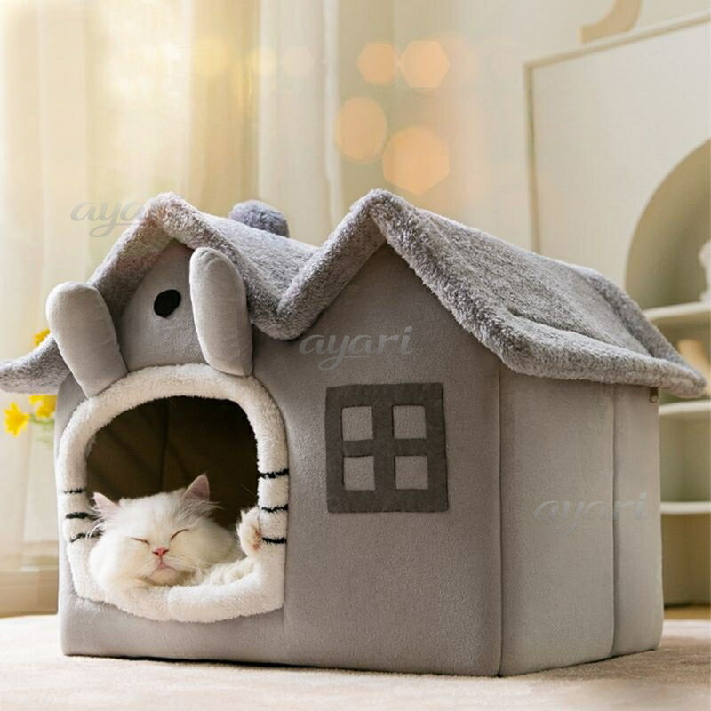 ペットハウス PET HOUSE ペットベッド 犬 猫 ネコ ドーム型 中型犬 大型犬 ベッド ペット用品 可愛い 柔らか 水洗え 滑り止め 冬 保温 防寒 安眠 ぐっすり眠れる 犬猫兼用 ペット用寝袋 ペット用品 室内用 無地 秋冬 キャ...