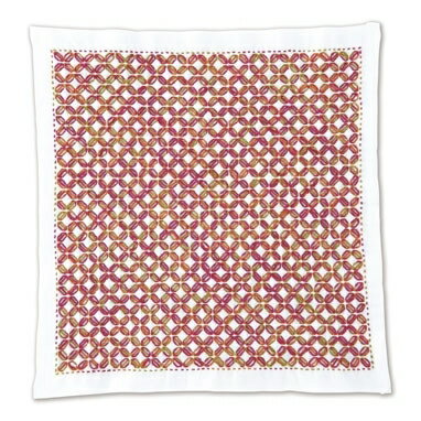 商品情報 出来上がり寸法 約縦34cm×横34cm内容 <キット内容>●晒木綿　（綿100％）●作り方説明書●刺し子糸（綿100％）●刺し子針<備考>図案は布にプリント済み。この商品は オリムパス　刺し子キット（白）...