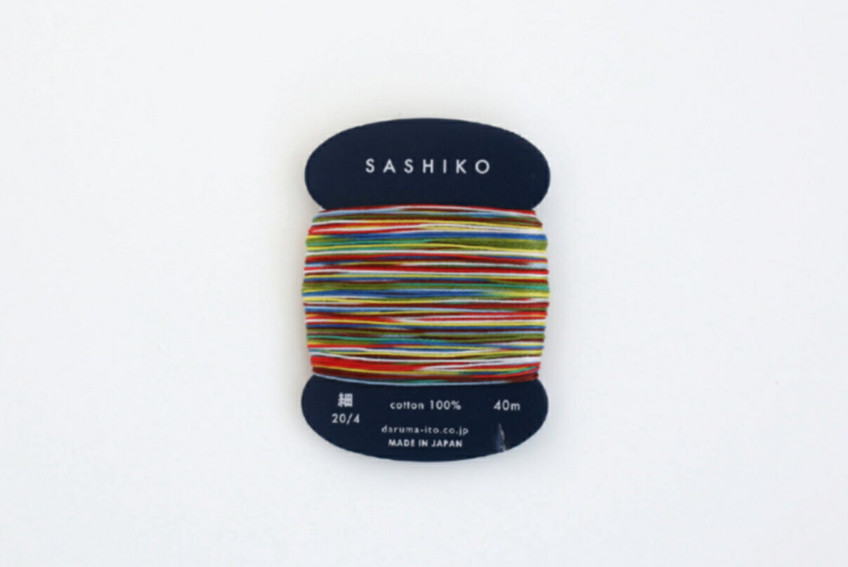 この商品は ダルマ 細　刺し子(SASHIKO)8色 カスリ カード巻き40m　501, 502 綿100% ポイント 5cm〜7cmピッチのカスリ染めの刺し子糸。8色のかすり染めが新たに加わりました。 ショップからのメッセージ 納期について 4