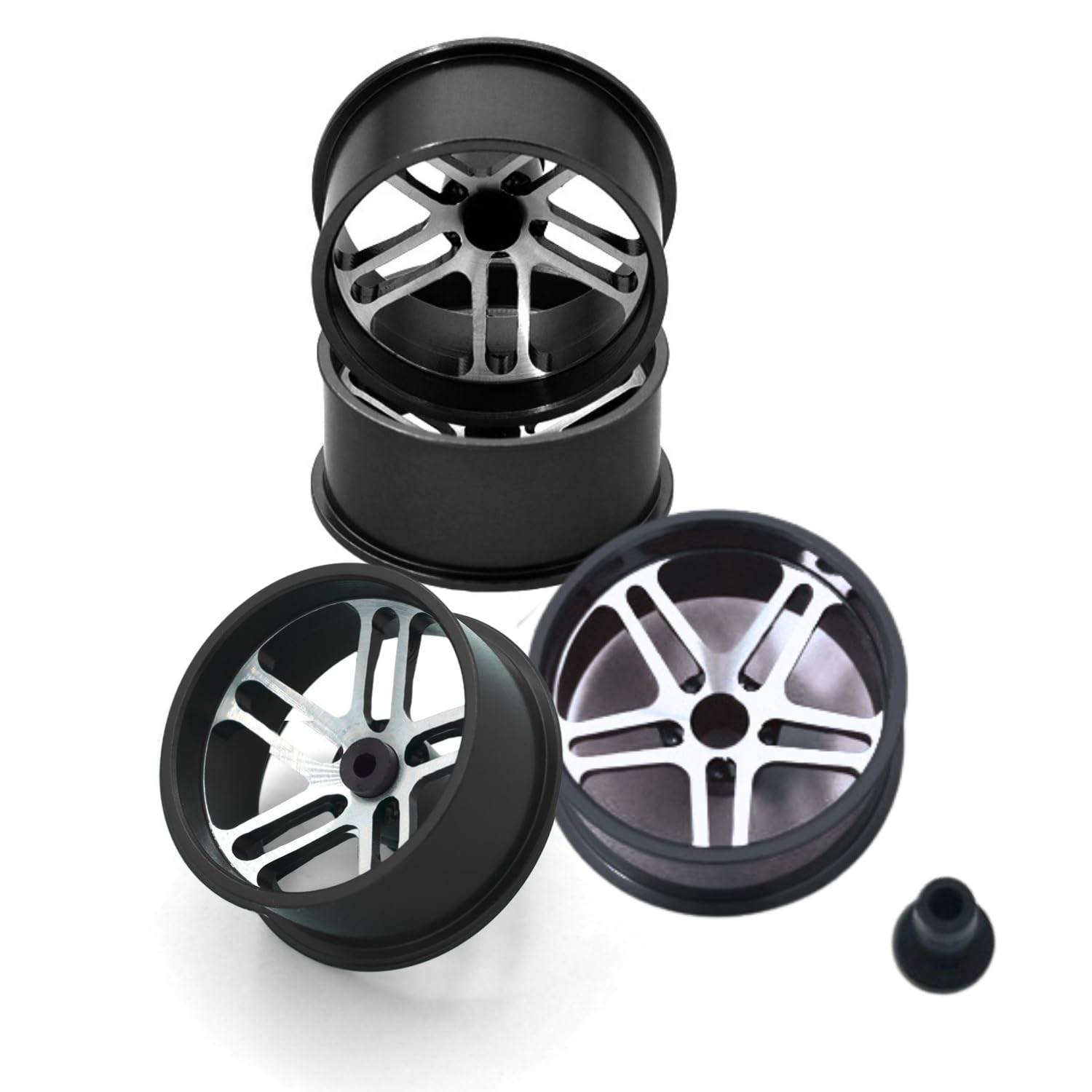 ■ ホイール4本のセットアルミホイール+ブッシュのセットとなります ■ ※ドレスアップーツの為、公式大会への出場は出来ません ■ 愛車をドレスアップローハイトタイヤにマッチするデザインです ■ 見た目が引き立ちますアルマイト仕様で質感の高い...