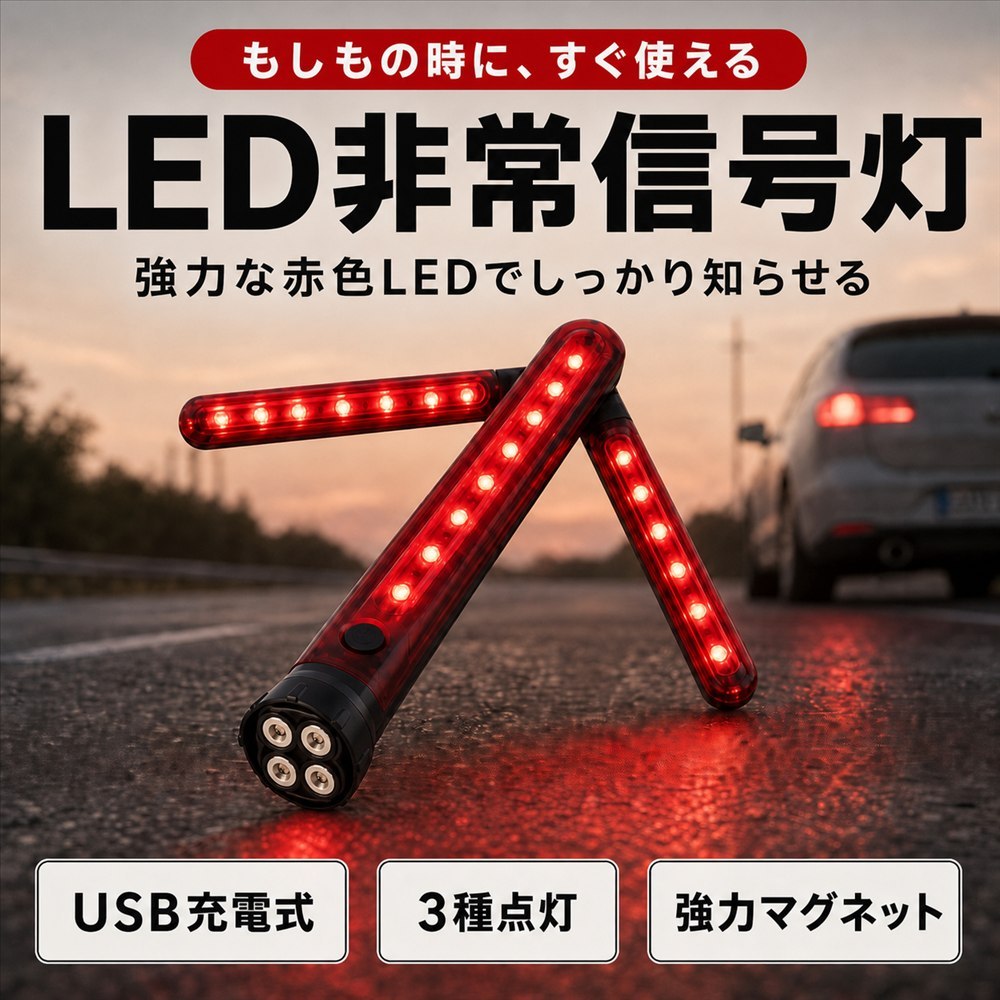 ■ 多機能製品角表示板、非常信号灯、発炎筒、誘導灯の機能を兼ね備えた製品です ■ LED発光緊急信号を昼夜問わずに遠くまで知らせることができます ■ 繰り返し充電可能USB給電によりモバイルバッテリーやシガーソケットからも充電が行えます ■...