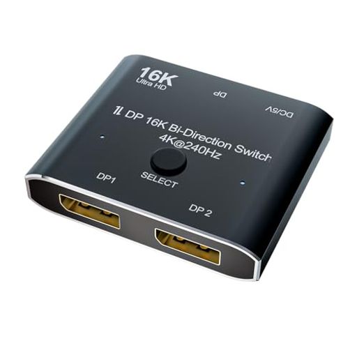 【双方向DPスイッチ】:16K DisplayPort スイッチャーを使用すると、2つのDPソースを1つのDPディスプレイに接続したり、1つのDisplayPortソースを接続して2つのディスプレイを切り替えたりできます。 (重要な注意:2...
