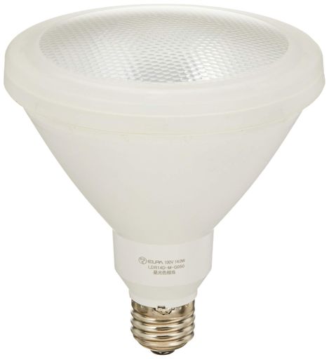 サイズ:全長135x外径122mm 質量:215g 交流電源:100V 50/60Hz共用 定格消費電力:14.0W 口金:E26 ビーム光束:220lm 全光束:1000lm