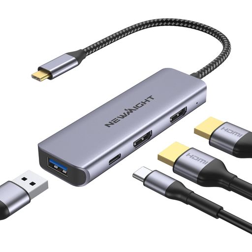 【hdmi 分配器 拡張モード対応】2つのHDMI 4Kポート、USBデータ伝送ポート、およびUSB-C充電ポートに拡張することができます。4つのポートは、追加のドライバーやソフトウェアを必要とせず、同時に利用可能です。USB-Cポートが1...