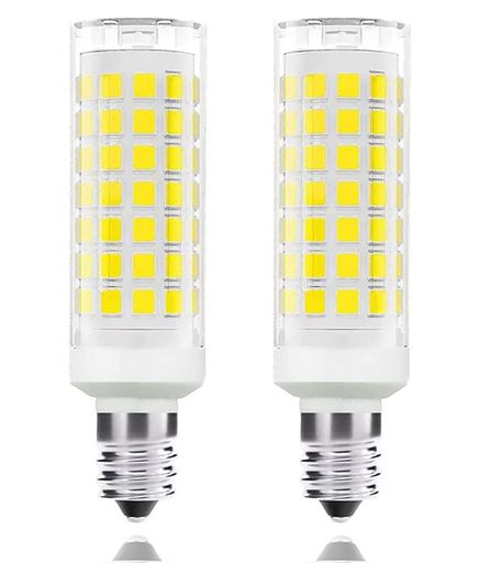 製品仕様: e11口金、定格消費電力:7W(75W形相当)、色温度:6000K(昼光色相当)、全光束:800lm、平均演色評価数 : Ra80+、ビーム角:約360°、定格電圧:110V-130V 、調光器対応、密閉器具対応、パッケージ:2...