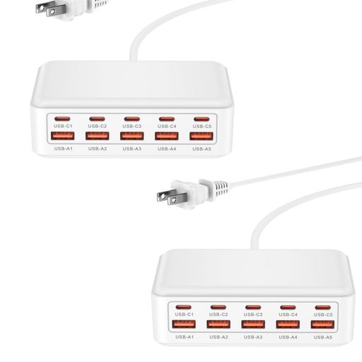 【合計最大70W高出力・10台同時充電可能】USB-Cx5、USB-Ax5の計10ポートを搭載し、スマホ・タブレット・ノートパソコンなど最大10台同時に充電可能。合計最大出力70Wで家族やオフィスでの利用にも最適です。 【PD/QC/PPS...