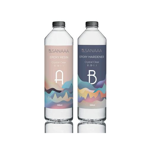 クラフト 【使いやすい】2液性エポキシレジン 大容量 1000g/32oz セット(主剤500g/16oz 硬化剤500g/16oz) 、配合比は1:1(体積比)です。超大容量によりDIYがもっと楽しく、たくさんものが作ることができます! ...