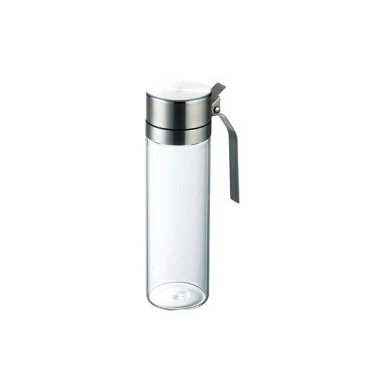 商品仕様 商品サイズ：約105x66x227mm 容量：550ml 原産国：中国 材質：耐熱ガラス、18-8ステンレス、ポリプロピレン、シリコーンゴム ここに注目 ・スタイリッシュなガラス製ボトル。