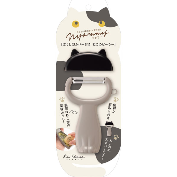 商品内容販売元：貝印株式会社原産国：日本サイズ：130X82X11mm 重量：28g 材質：刃・ステンレス刃物鋼/本体・ABS樹脂/刃カバー・ポリプロピレン ここに注目・ねこ耳がついた刃カバー付きで、収納時の安全性を高めています。・芽取り付...