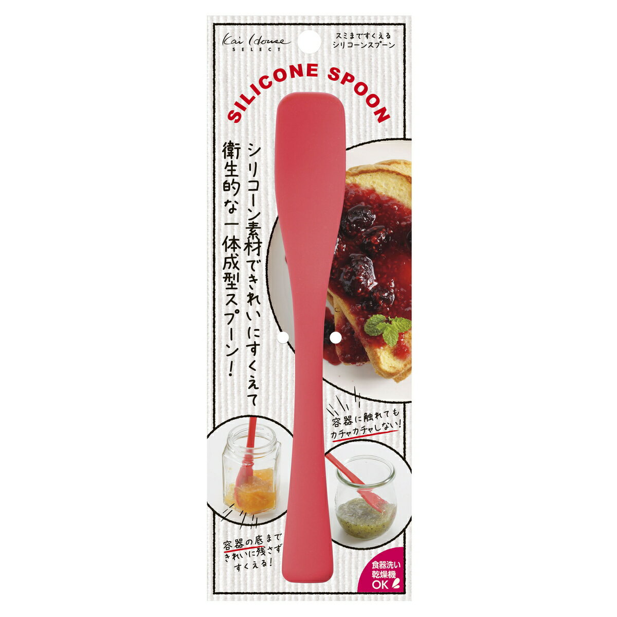 商品内容販売元：貝印株式会社原産国：中国本体サイズ(約)：160X28X4mm商品重量(約)：13g材質：本体/シリコ-ンゴム(耐熱温度180℃)、芯部/ナイロン(耐熱温度180℃)生産国：中国ここに注目・先端が柔らかいシリコーン製で、容器...