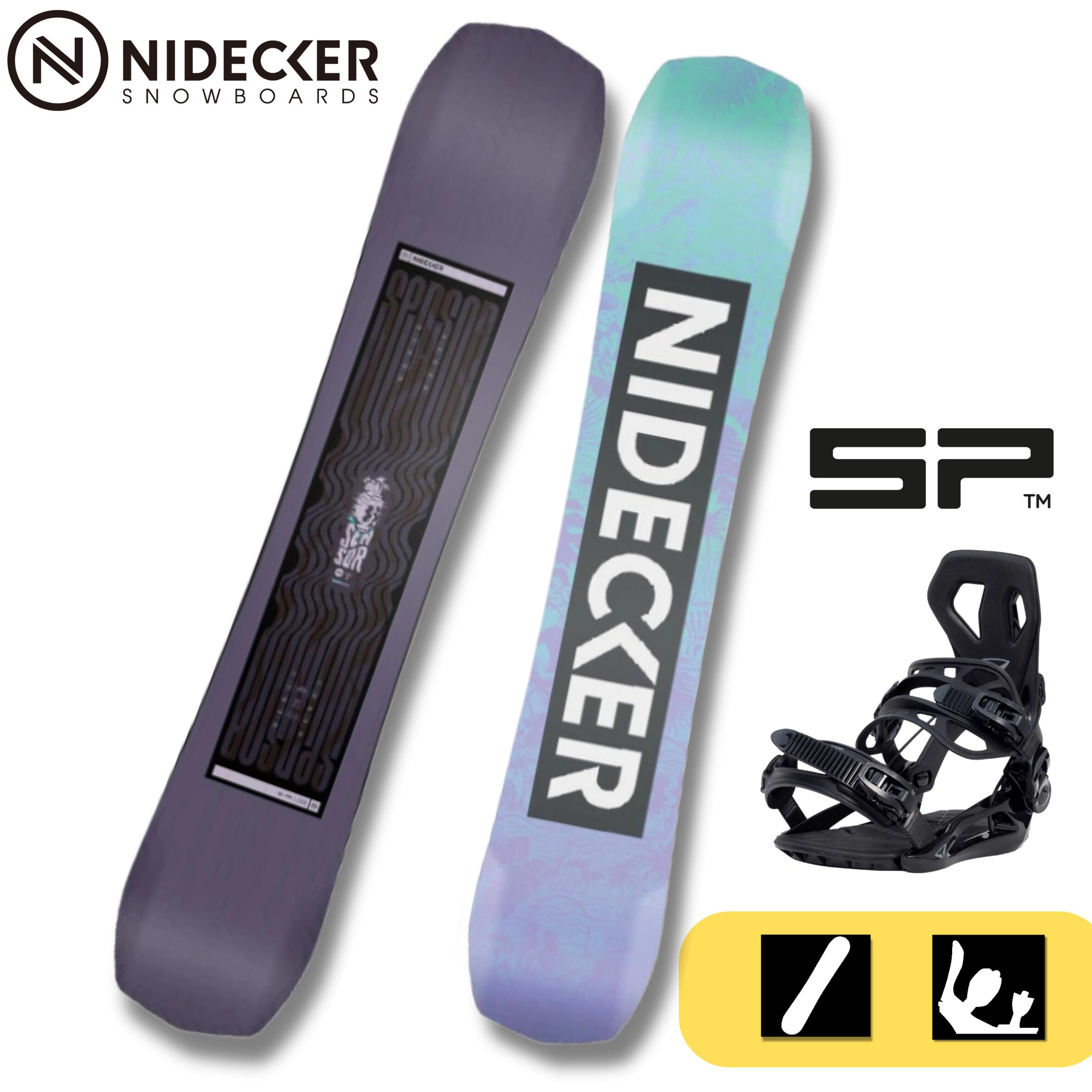 スノーボード ブランド：NIDECKER モデル：SENSOR メーカー希望小売価格￥77,000税込 形状：ツインチップ サイズ：2種類 143cm,147cm KEY FEATURES True Twin Terrain: パーク、スト...