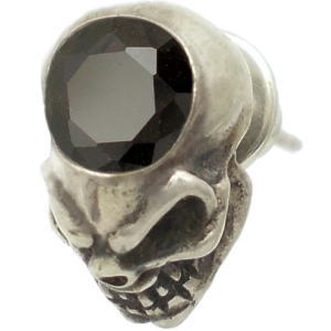 ■ノンブランド 【 イヤリング ピアス 】 └【タイプ】 キュービック CZ キュービックジルコニア シルバー925スカル 骸骨 ドクロ パンク ロック クリアキュービックジルコニア ブルースピネル バレンタイン【素材:シルバー】［要確認］...