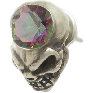 ■ノンブランド 【 イヤリング ピアス 】 └【タイプ】 シルバー925スカル 骸骨 ドクロ パンク ロック クリアキュービックジルコニア ブルースピネル バレンタイン【素材:シルバー】［要確認］メーカー取寄せ時2-4日/メーカー欠品時の納...