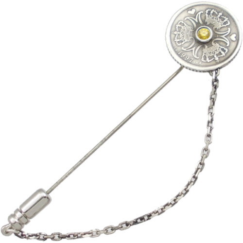 ■ノンブランド 【 ピンバッチ ラペルピン 】 └【タイプ】 キュービック CZ キュービックジルコニア シルバー925 父の日 入学 卒業 就職 傘寿 米寿 ギフト 誕生石 幸運 財運 厄除け 繁栄 守り神 プレゼント 弁財天 黄 ラッキ...