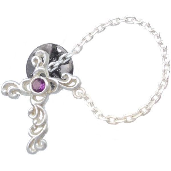 ■ノンブランド 【 ピンバッチ ラペルピン 】 └【タイプ】 タイタック アラベスク 唐草 スクロール 縁起 クロス 十字架 ギフト シルバー925 父の日 入学 卒業 就職 ギフト 誕生石 ガーネット アメシスト 古希 喜寿 傘寿 卒寿 ...