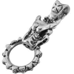 ■TRAVIS WALKER/トラヴィスワーカー【ペンダント、ネックレス】 └【タイプ】シルバー925 ゴシック、スカル骸骨ドクロ、龍ドラゴン竜、クロス十字架、ガーゴイルペンダント ウィズクロスベイル アンド フォーミーリング【素材:シルバ...