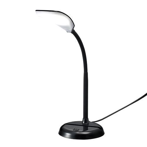 スマートフォンスタンド付のスタンドライト●JIS照度A形相当 ●フレキシブルアームなので、可動範囲が広くなっています。 ●スマートフォンスタンド付き。●消費電力:4.5W ●光源:白色LED(交換不可) ●設計寿命:約40000時間 ●光源...