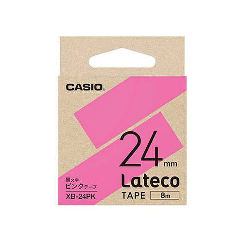 lateco詰め替え用テープ 24mm幅(テープ長8m)●ピンクに黒文字 ●24mm ●発色層をラミネートした新開発のテープ。 ●ラミネートフィルムにより、擦れ、汚れなどに対する耐久性に優れています。●テープ交換:テープは詰め替え方式を採用...