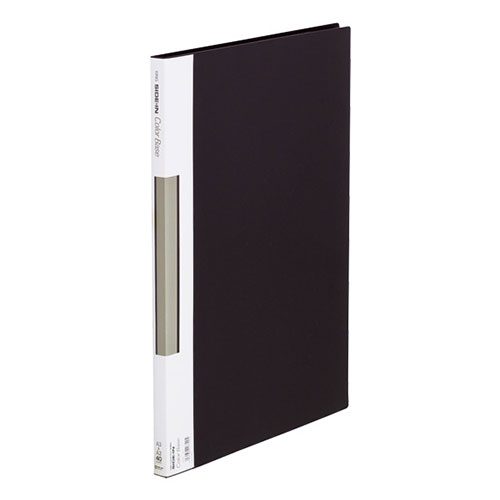 2ページ見開きで使えるヨコ入れタイプ。台紙は表紙と同系色。書類を横から入れるタイプなので、書類が落ちずに携帯に便利。倍サイズの資料を見開きのままでファイルできます。●色:黒 ●サイズ:A3-S ●主な素材:樹脂 ●保証期間:無し ●生産国:日本