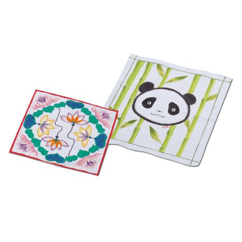 白布ハンカチ 大(400x400mm)好きな絵を描いて自分だけのハンカチをつくろう! 商品サイズ(単位mm):400×400mm 重量(g):26g 材質:綿100% 包装形態:無 生産国:中国