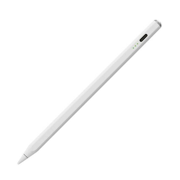 メーカー：ナカバヤシJAN：4902205261124型番：TPEN-001W■商品説明■●iPad専用傾き検知機能付き充電式タッチペン。●手のひらが画面に当たっても誤動作しないパームリジェクション対応。●ペアリング不要。電源をONにしてす...