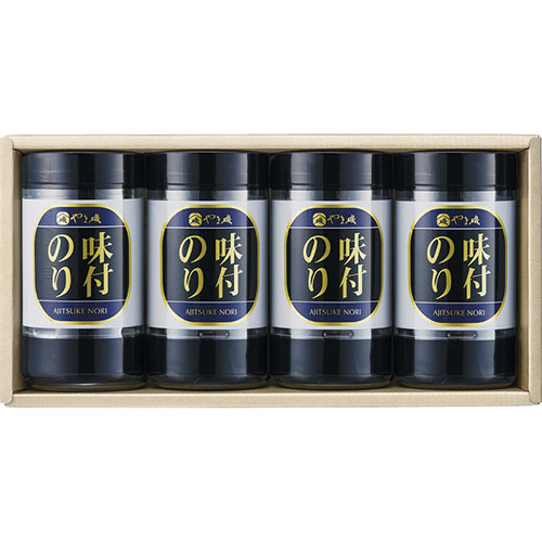 卓上味付海苔ギフト風味の良い国産海苔に有機丸大豆醤油を使用したたれで調味したコクと旨味のある味付のりを、贈答用にセットしました。メーカー品番 : KY-20 セット内容 : 味付のり(8切24枚)×4 賞味期限 : 1年3ヶ月 アレルゲン ...