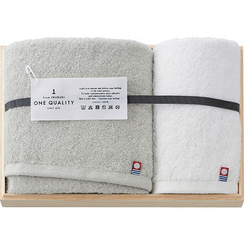 今治のONE QUALITY フェイスタオル&ウォッシュタオルフェイスタオル&ウォッシュタオルメーカー品番 : Q-55250 サイズ : フェイスタオル:34×80cm、ウォッシュタオル:34×34cm 箱サイズ : 20×30×5cm ...