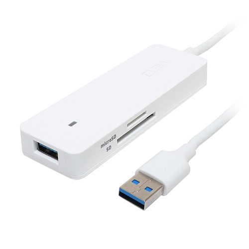 USB Aポートひとつで4台のUSB機器とSD・microSDカードが使用可能 高速データ伝送が可能な10Gbps対応・USBハブ×カードリーダーの2in1タイプ USB Aポート搭載のPCで4台のUSB機器とSDカードまたはmicroSD...