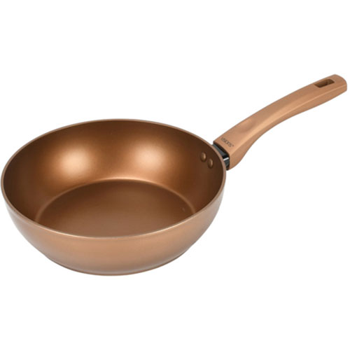 VISIONS GOLD Coating IH対応ディープパン24cm 〇金属ヘラ使用可能 〇内外面ゴールドコーティング 〇金属ヘラ試験100万回クリア 〇本体は変形に強い鍛造タイプ 〇オール熱源対応 製品サイズ(約) : 全長435×幅2...