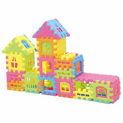 一般玩具 おうちがつくれるカラフルブロック!44ピース 商品サイズ(単位mm) : ブロック大 : 72×40×5mm、ブロック中 : 40×40×5mm、ブロック小 : 40×20×5mm 重量(g) : 57g 材質 : PP 包装サイ...