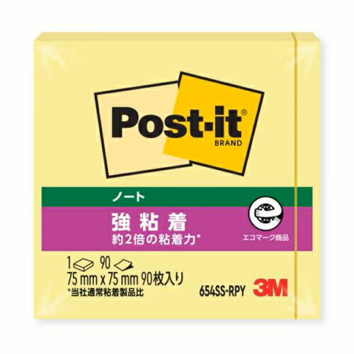 メーカー：3MJAN：4549395032341型番：654SS-RPY■商品説明■●オフィスの定番、ポスト・イット 強粘着ふせん/見出し。粘着力が約2倍の強粘着タイプです。●パソコンや電話、キャビネットなどの樹脂面や垂直面など、今まではが...