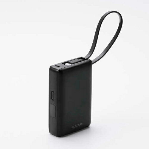 メーカー：エレコムJAN：4549550367455型番：DE-C71L-10000BK■商品説明■●USB Type-Cケーブル一体型・10000mAh容量のモバイルバッテリーです。●ポーチや小さなバッグ、ポケットにも収まる手のひらサイズ...