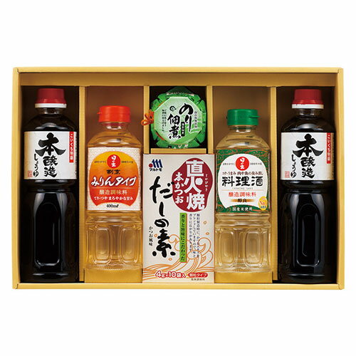 佃煮&調味料バラエティセットサンビシ本醸造しょうゆ(500ml)×2、日の出(料理酒・日の出割烹みりんタイプ)(各400ml)・島乃香のり佃煮(80g)・マルトモ直火焼本かつおだしの素(4g×10袋入)×各1メーカー品番 : TGT-30 ...