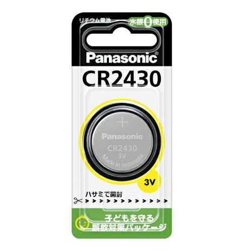 メーカー名:パナソニック Panasonic 型式:CR-2430P JAN:4549077927781 タイプ:コイン形リチウム電池 電圧:3V 寸法:約φ24.5×3.0mm(1本) 質量:約4.3g
