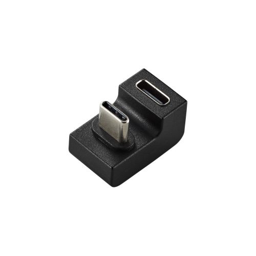 USB Type-Cアダプタ/U字/ブラック■出っ張りを抑えてスッキリ配線!USB Type-C(TM)アダプター U字タイプです。 ■端末のUSB Type-Cポートに挿し込むだけで配線の向きを変更可能。お使いのケーブルなどをそのまま使用...