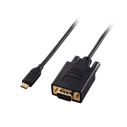 USB Type-C(TM) - VGA変換ケーブル■VGA(ミニD-Sub15pin)ポート搭載のディスプレイなどに映像を出力できる変換ケーブルです。USB Type-Cポート搭載パソコンなどの映像信号を、VGA(ミニD-Sub15pin...
