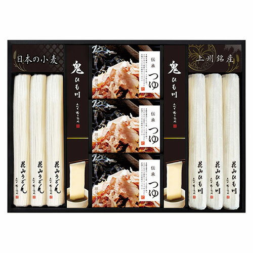 花山うどん つゆ付き詰合せ群馬県産小麦一等粉を中心に国産小麦だけを使用。三種の麺を直営お食事処の味を再現しただし香る本格つゆをお召し上がり下さい。メーカー型番 : SH-30 内容 : 花山うどん(約90g)・花山ひも川(約90g)×各3、...
