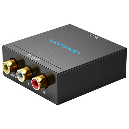 HDMI to RCA 変換ケーブル Black Metal Type【このような特徴があります】 映像出力がHDMIのみのパソコンやタブレットから、コンポジット(RCA)入力のテレビやプロジェクタに映像出力・音声転送することができるHDM...