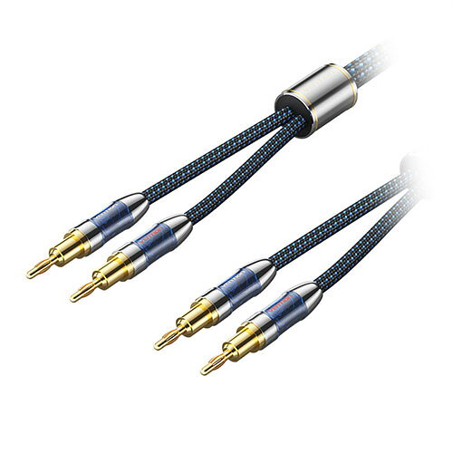 デュアルバナナプラグ付きスピーカーワイヤー (Hi-Fi) 2M ブルーモデル : BLB カラー : ブルー タイプ : 密閉型スクリュー インターフェイス : バナナプラグ 電気メッキ : 金メッキ コンダクター : 4Nシルバーメッキ...