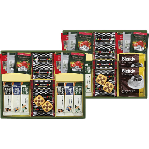プレミアムギフト クッキー&コーヒー&紅茶味にこだわるAgFドリップコーヒーと、お湯を注ぐだけの手軽なスティックコーヒーをセットしました。クッキーや紅茶も含めたバラエティーに富んだ詰合せギフトです。メーカー品番 : CC-30N セット内容...