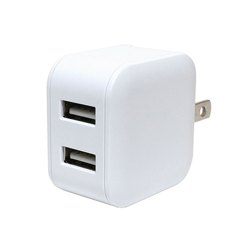 薄型コンパクトなUSB-ACアダプタ/2台のスマートフォンを同時充電可能■2ポート合計出力2.4A 合計5V/2.4A出力が可能で合計2台までのUSB充電が可能なACアダプタです。 スマートフォンだけでなく、各社タブレットの充電にも対応して...
