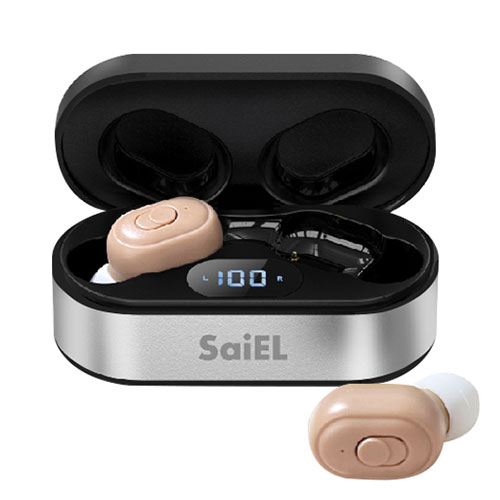 ベージュ色で目立ちにくい! 面倒な電池交換が要らない充電式集音器。Bluetooth搭載・両耳タイプ・装着しても目立たたない、イヤホン型の集音器。メガネやマスクをしていても邪魔にならない! ・便利な充電式。面倒な電池の交換は不要です。2時間...
