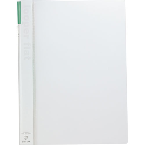 書類が見やすいスイング機構のとじ具書類が見やすいスイング機構のとじ具。スリムタイプなのにコピー用紙100枚までとじられる、簡単操作の新機構とじ具。0.3mm厚透明P.P.表紙なので、開けずに中の書類が確認できます。背見出しととじ具で5色のカ...