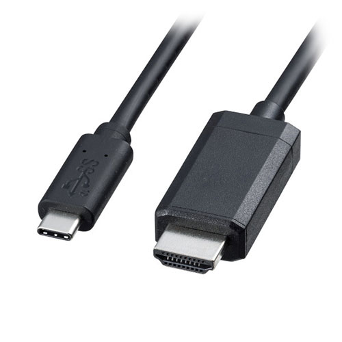 USB Type-CのパソコンとHDMIのディスプレイをアダプタなしで直接接続することができる変換ケーブル。4K/60Hz対応。ブラック・2m。DisplayPort ALT モード対応のUSB Type-Cポートを持つパソコンにHDMI入...