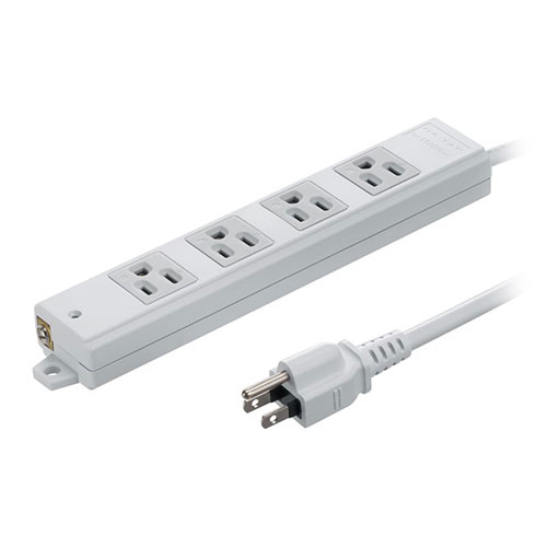 オフィスでの使用に最適な3Pノーマルタイプの電源タップ。4個口・5m。●オフィスでの使用に最適な3P平行刃、3Pプラグ仕様の電源タップです。 ●電源状態が確認できる通電ランプ付きです。 ●裏面にマグネットが付いているので、スチールのデスクな...
