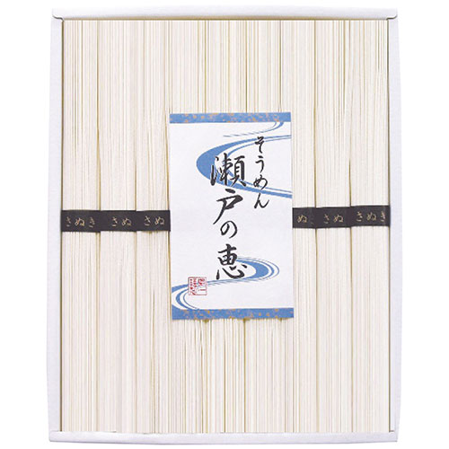 そうめん 瀬戸の恵つるつるとしたのど越し、心地よい弾力、小麦本来の味わいをいかした風味豊かなそうめん。爽快なのど越しをお楽しみください。メーカー品番 : 恵-40 内容物 : そうめん100g×18束 アレルゲン : 小麦 賞味期限 : 製...