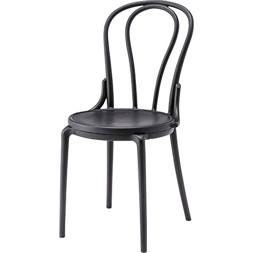チェアサイズ : W43.5×D53×H87×SH45cm カラー : ブラック 素材 : ポリプロピレン 原産国 : 中国組立 : 組立式 付属工具 : 六角レンチ 組立人数 : 1人 組立時間 : 10分 静的耐荷重 : 80kg