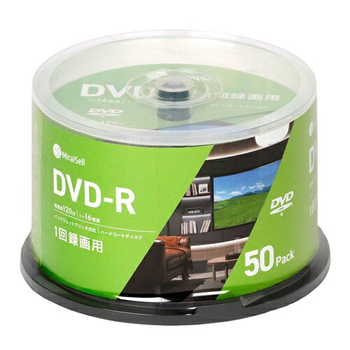 メーカー：ミライセルJAN：4985115975558型番：MS2-DR120PWC-50S■商品説明■●傷や汚れに強いハードコート仕様●ラベル印刷・手書き対応●安心の国内サポート対応！■仕様■・記録速度:1-16倍速 ・記録時間:約120分