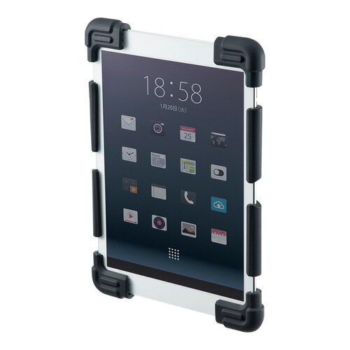 着脱簡単で衝撃からタブレットを守る耐衝撃シリコンケース着脱簡単なシリコン製の耐衝撃ケースです。 背面のボタンを留めることで、スタンドやハンドルとして使用できます。 8.9インチ〜11.6インチまでのタブレットに対応しています。●材質 シリコ...