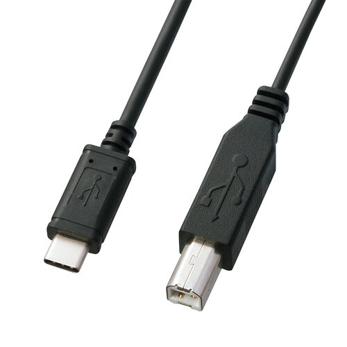 USBタイプCとUSB2.0BコネクタのUSB2.0ケーブル2mブラックUSB認証取得品USBtype-Cポートを持つパソコン、タブレット端末などと、USB機器(USB2.0B端子を持つ機種)を接続を接続するためのケーブルです。↓ 両面させ...